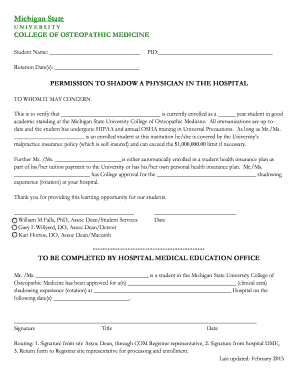 Fillable Online com msu Michigan State - MSU College of Osteopathic ...