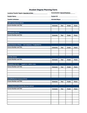 Fillable Online sowela Student Degree Planning Form Fax Email Print ...
