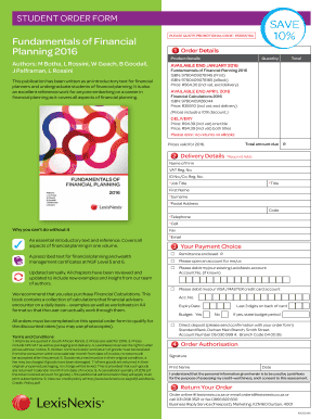 Fillable Online STUDENT ORDER FORM SAVE - FPI Fax Email Print - pdfFiller