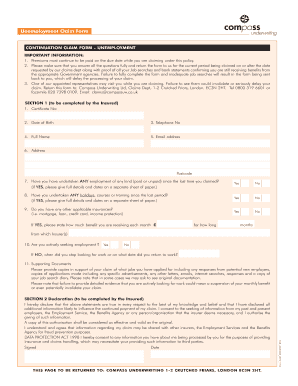 Fillable Online Unemployment Claim Form Fax Email Print - pdfFiller