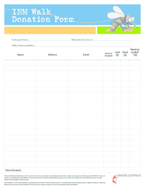 Fillable Online wisconsinumc INM Walk Donation Form - WisconsinUMCorg Fax Email Print - pdfFiller