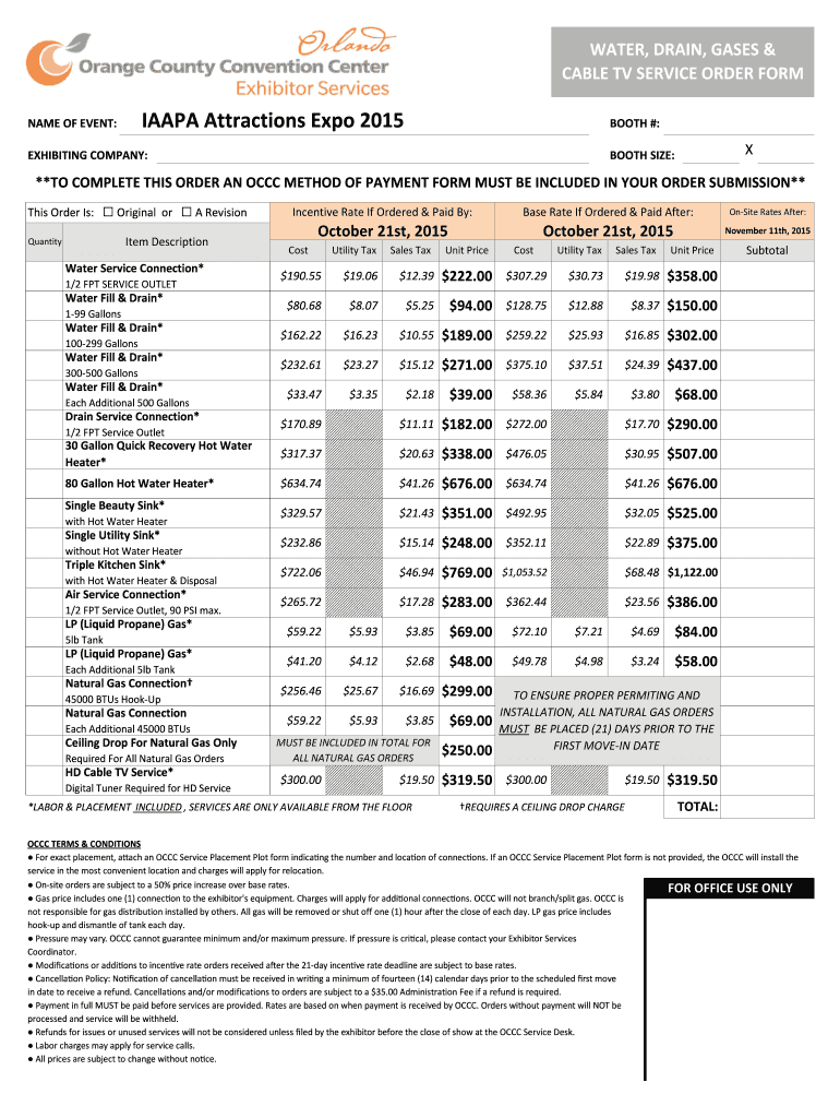 Fillable Online iaapa WATER,DRAIN,GASES& Fax Email Print - pdfFiller