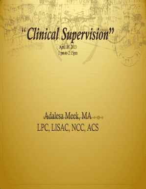 Fillable Online cabhp asu Clinical Supervision Presented by Adalesa Meek MA LPC LISAC NCC ACS ...
