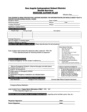 Fillable Online saisd San Angelo Independent School District Health ...