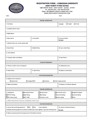 Fillable Online CANADIAN CANDIDATE REGISTRATION FORM Fax Email Print ...
