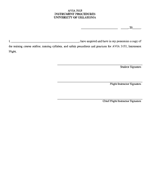 Fillable Online AVIA 3113 INSTRUMENT PROCEDURES UNIVERSITY OF OKLAHOMA ...