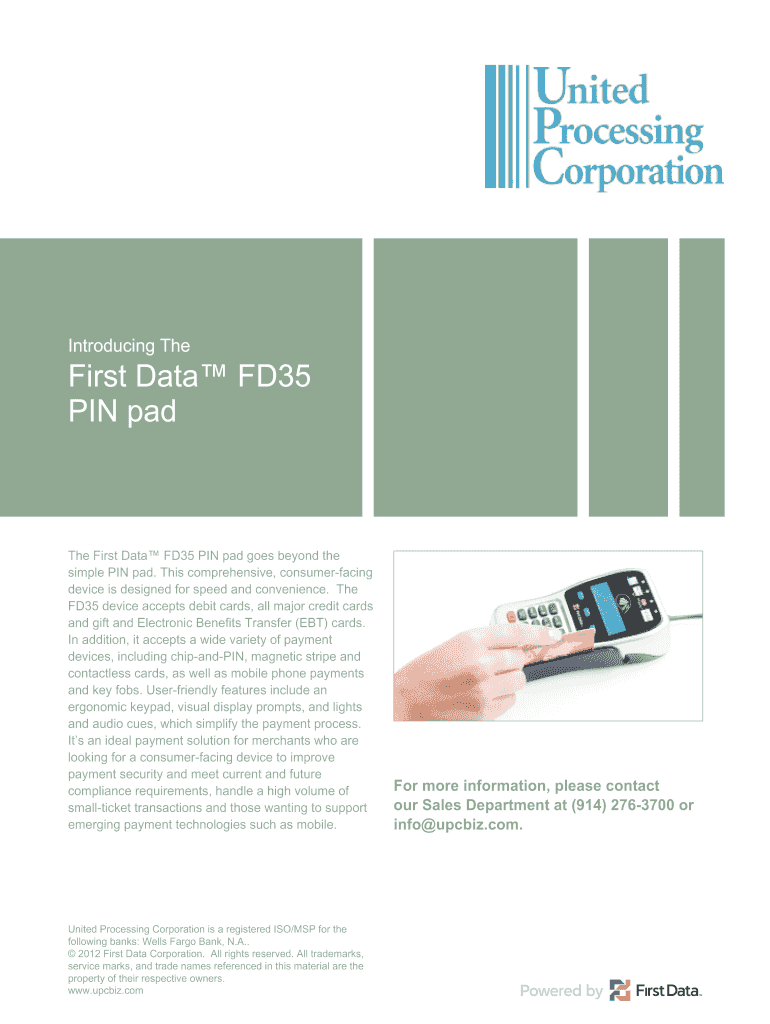 Fillable Online First Data FD35 Fax Email Print - pdfFiller