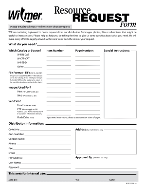Fillable Online Resource REQUEST Form - Wilmer Fax Email Print - pdfFiller