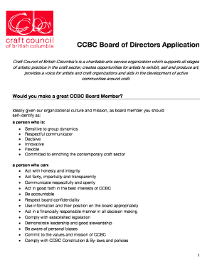 Fillable Online CCBC Board of Directors Application Fax Email Print ...