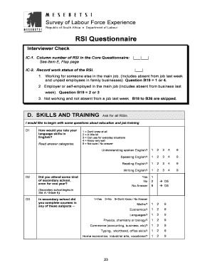 Fillable Online fafo RSI Questionnaire - Fafo - fafo Fax Email Print ...