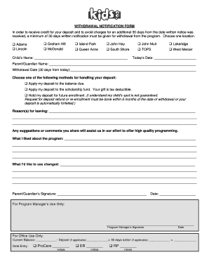 Fillable Online kidscompany WITHDRAWAL NOTIFICATION FORM - Kids Company ...