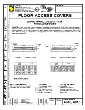 Fillable Online 4910 4915 Floor Access Covers Square and Rectangular ...