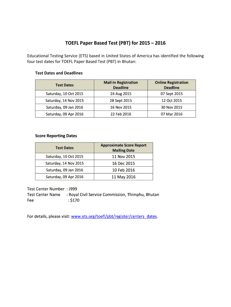 Fillable Online Educational Testing Service (ETS) based in United ...