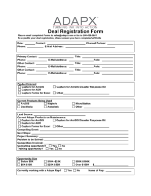Fillable Online Adapx Deal Registration Form Fax Email Print - pdfFiller