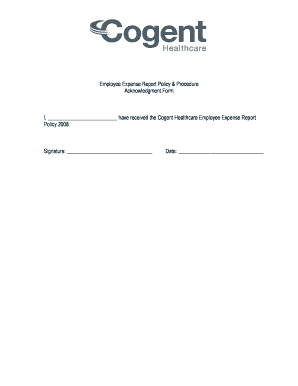 Fillable Online Expense Report Policy Procedure - Employee Fax Email Print - pdfFiller