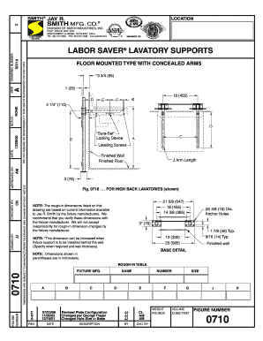 Fillable Online 0710 Labor Saver Lavatory Supports Floor Mounted Type ...