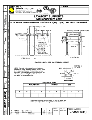 Fillable Online 0700D-M31 Lavatory Supports with Concealed Arms Floor ...
