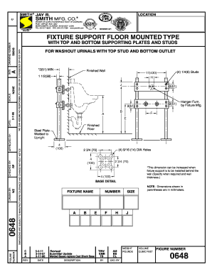Fillable Online 0648 Fixture Support Floor Mounted Type with Top and ...