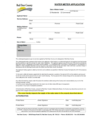 Fillable Online WATER METER APPLICATION - Official Website Fax Email ...