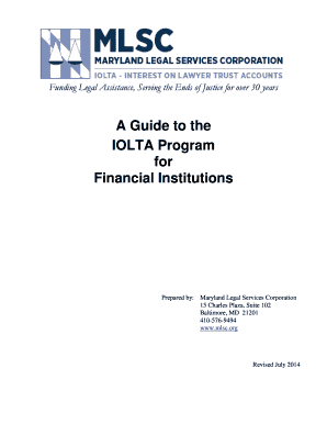 Fillable Online mlsc A Guide to the IOLTA Program for Financial ...