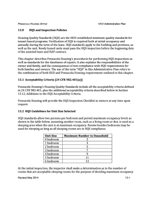 Fillable Online HQS and Inspection Policies Fax Email Print - pdfFiller