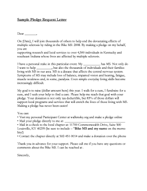 Fillable Online Sample Pledge Request Letter - National MS Society Fax ...