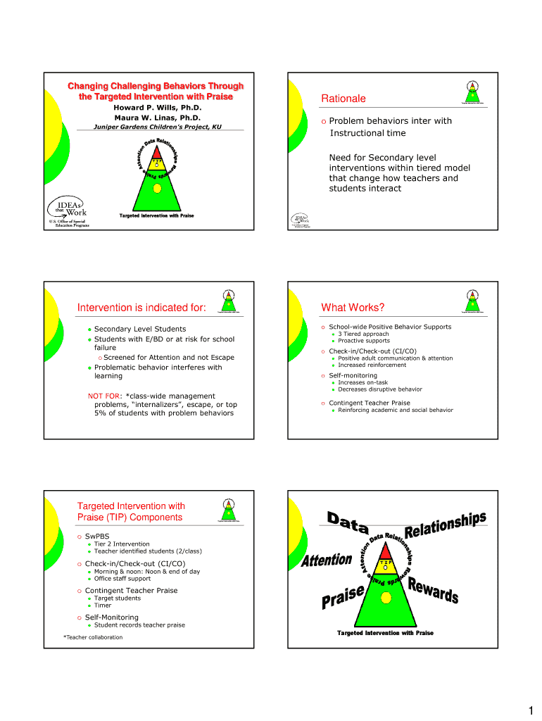 Fillable Online pbis Changing Challenging Behaviors Through the ...