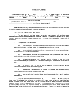 Fillable Online Buying Agent Agreement Form Fax Email Print - pdfFiller