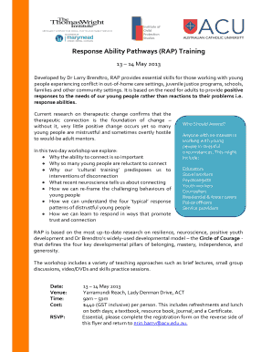 Fillable Online acu edu Response Ability Pathways RAP Training Fax ...