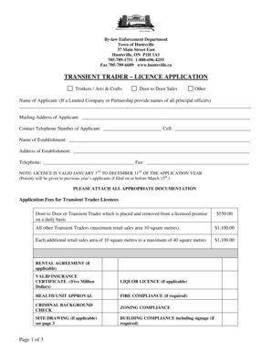 Fillable Online TRANSIENT TRADER LICENCE APPLICATION Fax Email Print ...