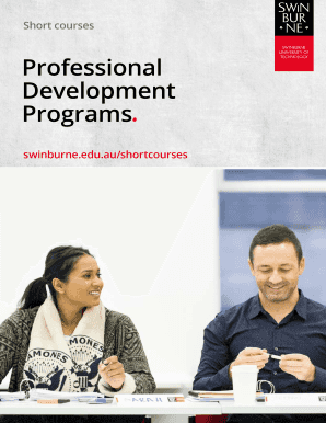 Fillable Online swinburne edu Professional Development Programs ...
