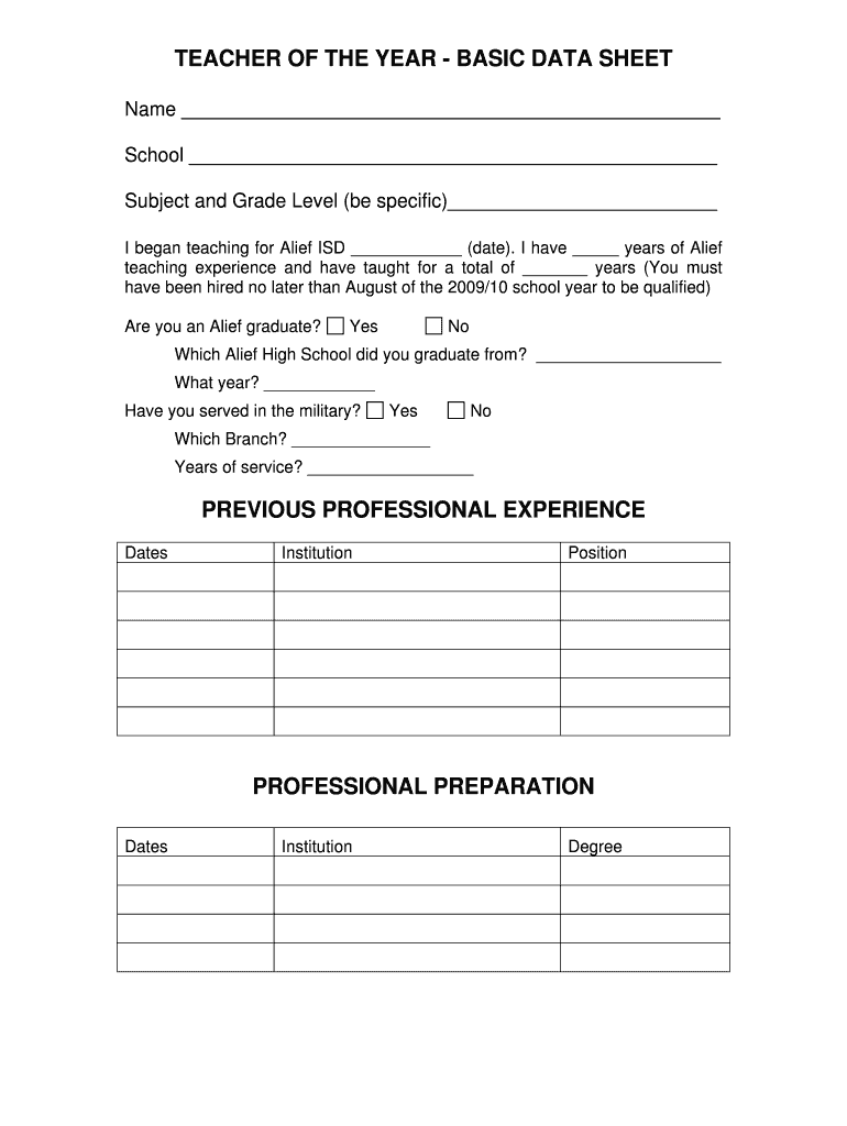 Fillable Online PREVIOUS PROFESSIONAL EXPERIENCE Fax Email Print ...