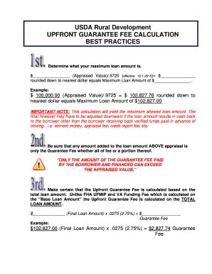 Fillable Online UPFRONT GUARANTEE FEE CALCULATION Fax Email Print ...