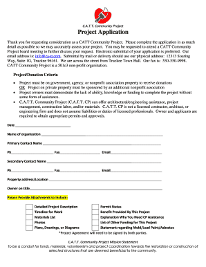 Fillable Online CATT Community Project Project Application Fax Email ...