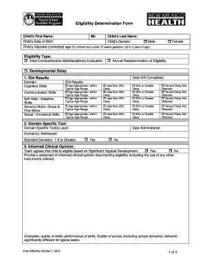 Fillable Online cdd unm Eligibility Determination Form - cddunmedu Fax ...