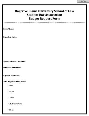 Fillable Online law rwu Budget Request Form - Roger Williams University ...
