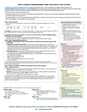 Fillable Online FSAFEDS Health Care FSA Claim Form FSAFEDS Health Care ...