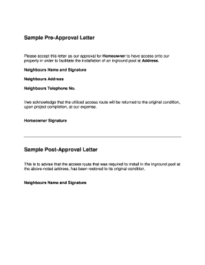 Fillable Online Sample Pre-Approval Letter Fax Email Print - pdfFiller