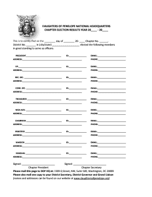 Fillable Online Revised Chapter Election Form2011xlsx Fax Email Print ...