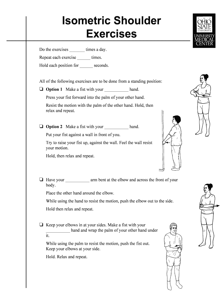 Fillable Online sld Isometric Shoulder Exercises - sldcu Fax Email ...