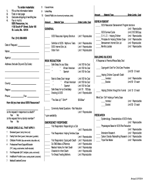 Fillable Online Material Order Form - SIDS Resources Fax Email Print ...