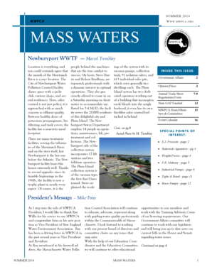 Fillable Online mwpca SUMMER 2014 MWPCA MASS WATERS - mwpca Fax Email ...