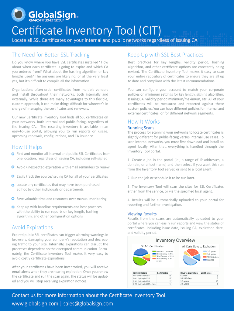 Fillable Online Certicate Inventory Tool (CIT) Fax Email Print - pdfFiller