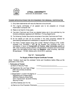 Fillable Online utkaluniversity ac UTKAL UNIVERSITY - utkaluniversity ac Fax Email Print - pdfFiller