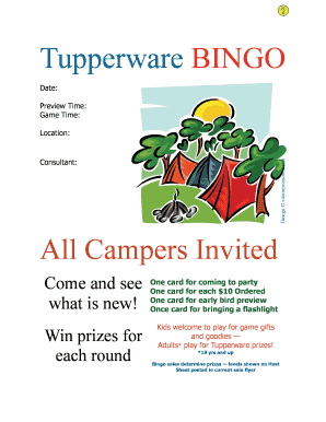 Fillable Online Tupperware BINGO - SITEIMPRESSIONS Fax Email Print ...
