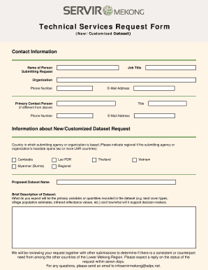 Fillable Online servir adpc Technical Services Request Form Fax Email ...