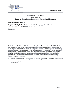 Fillable Online texasre Internal Compliance Program Informational ...