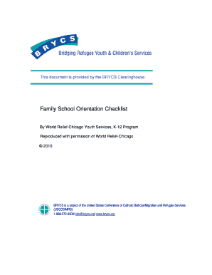 Fillable Online brycs Family School Orientation Checklist - brycs Fax ...