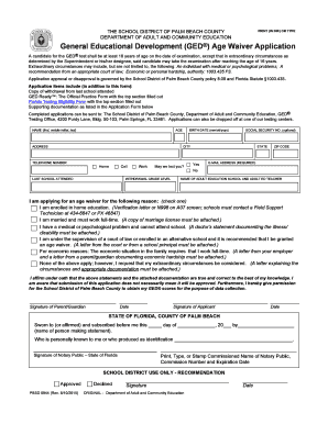 Fillable Online General Educational Development GED Age Waiver ...