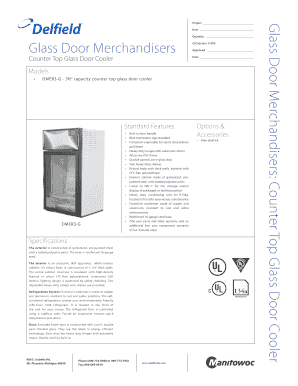 Fillable Online Glass Door Merchandisers - Delfield Fax Email Print ...